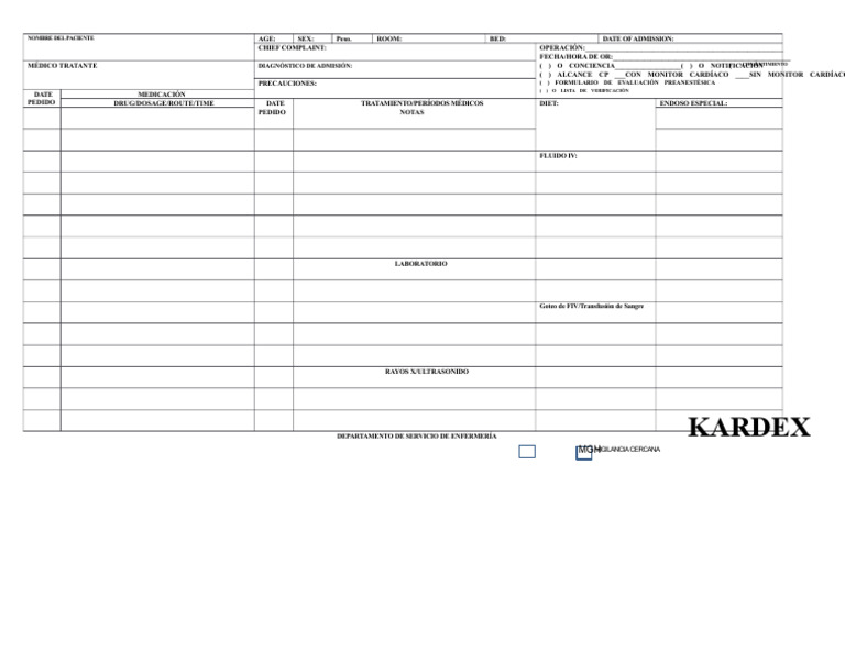 KARDEX | PDF | Cuidado de la salud | Medicina CLINICA