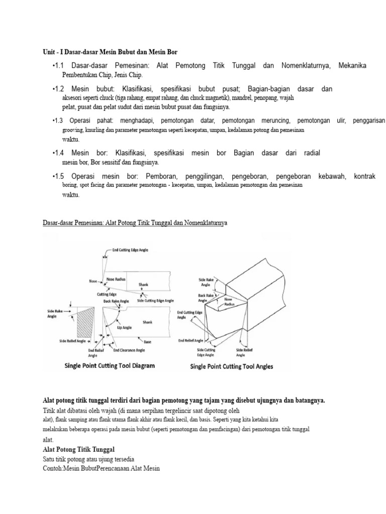 Dasar Pemesinan: Mesin Bubut dan Bor | PDF