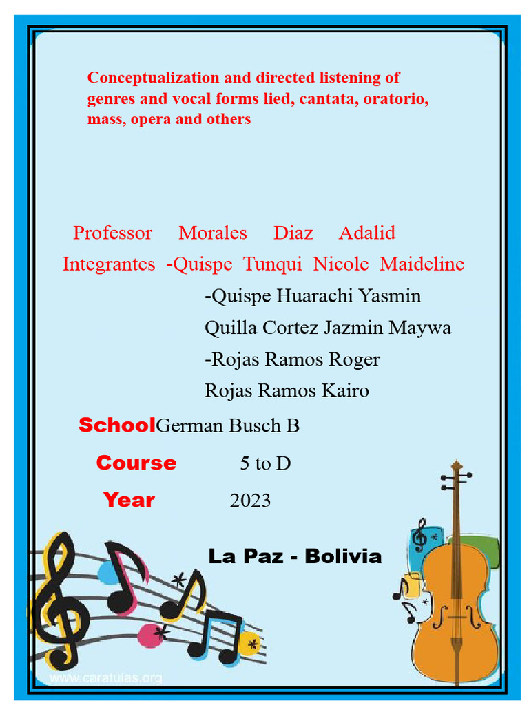 Conceptualization and Directed Listening of Vocal Genres and Forms ...