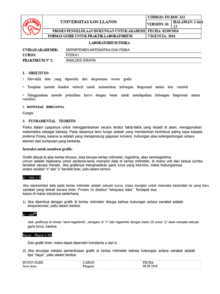 Panduan Praktikum Analisis Grafik Fisika | PDF