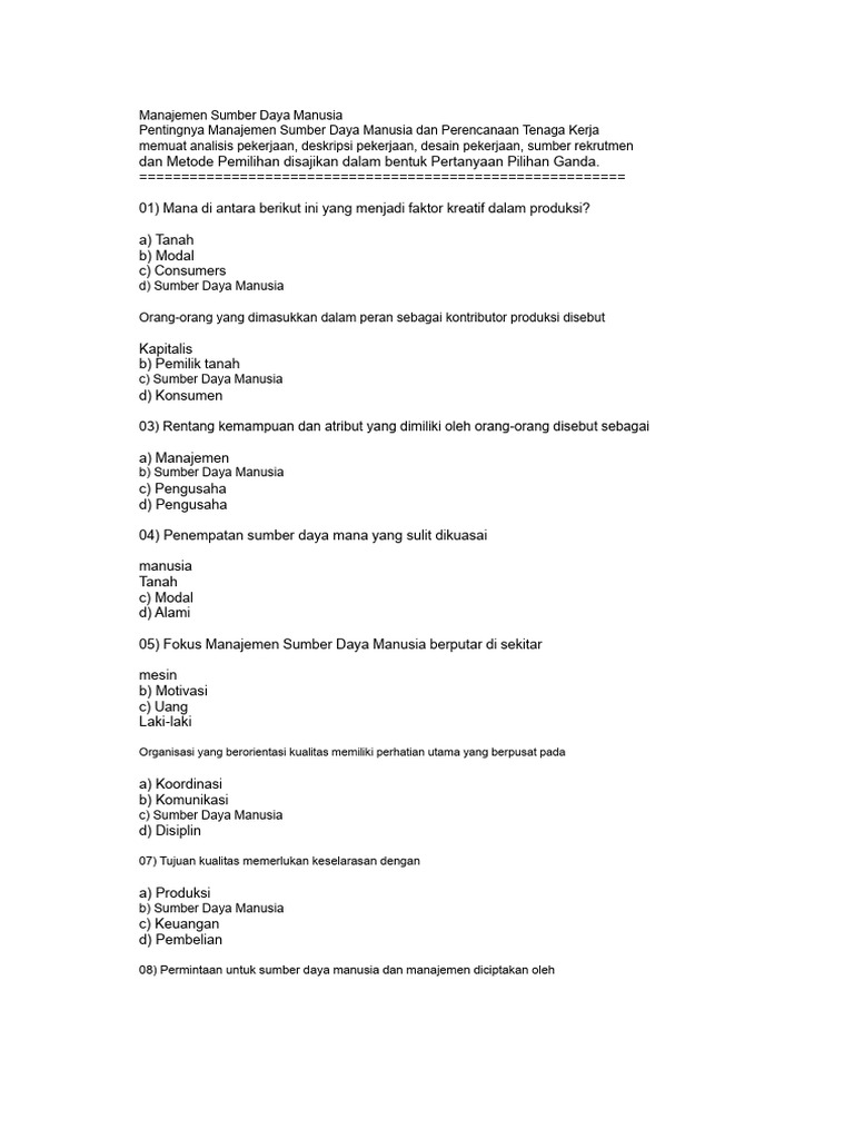 MCQ HRM | PDF