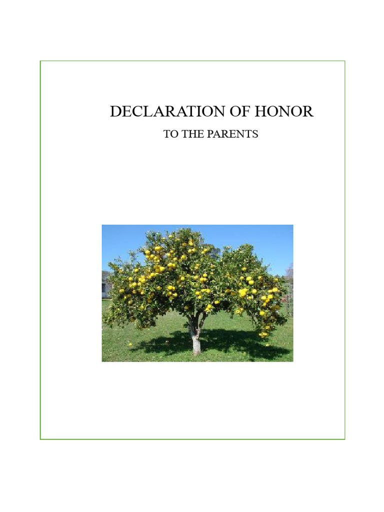 Declaration of Honor To Parents | PDF | Religious Belief And Doctrine | Theology