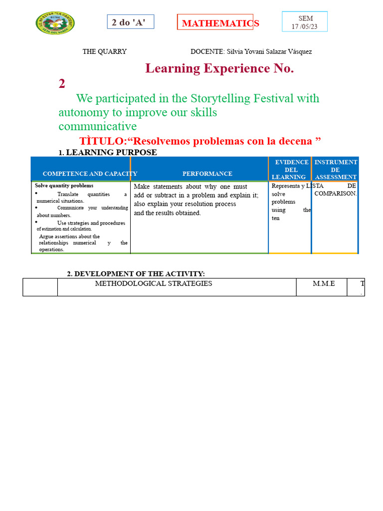 Mathematics 17-05-We Solve Problems With Tens | PDF | Cognition | Learning