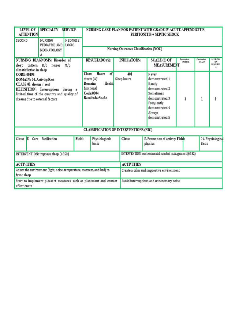 Rest and Sleep Care Plan | PDF | Nursing | Sleep