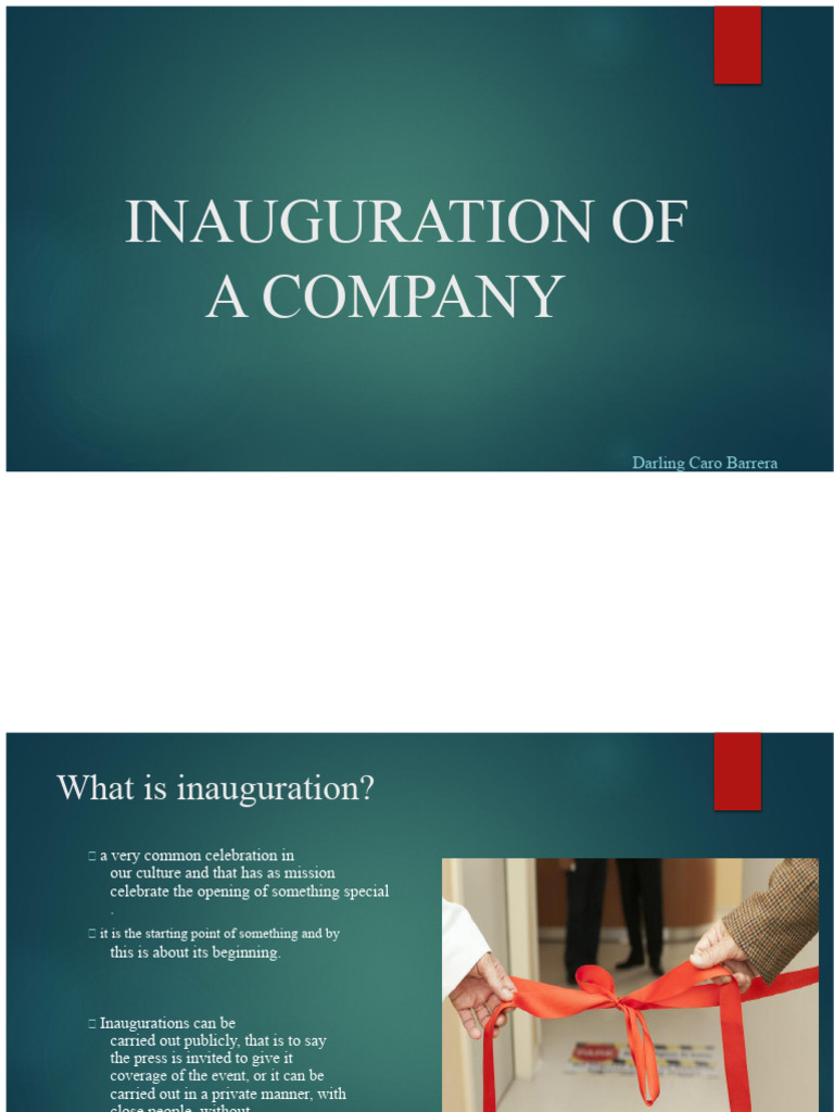Inauguration of a Company | PDF