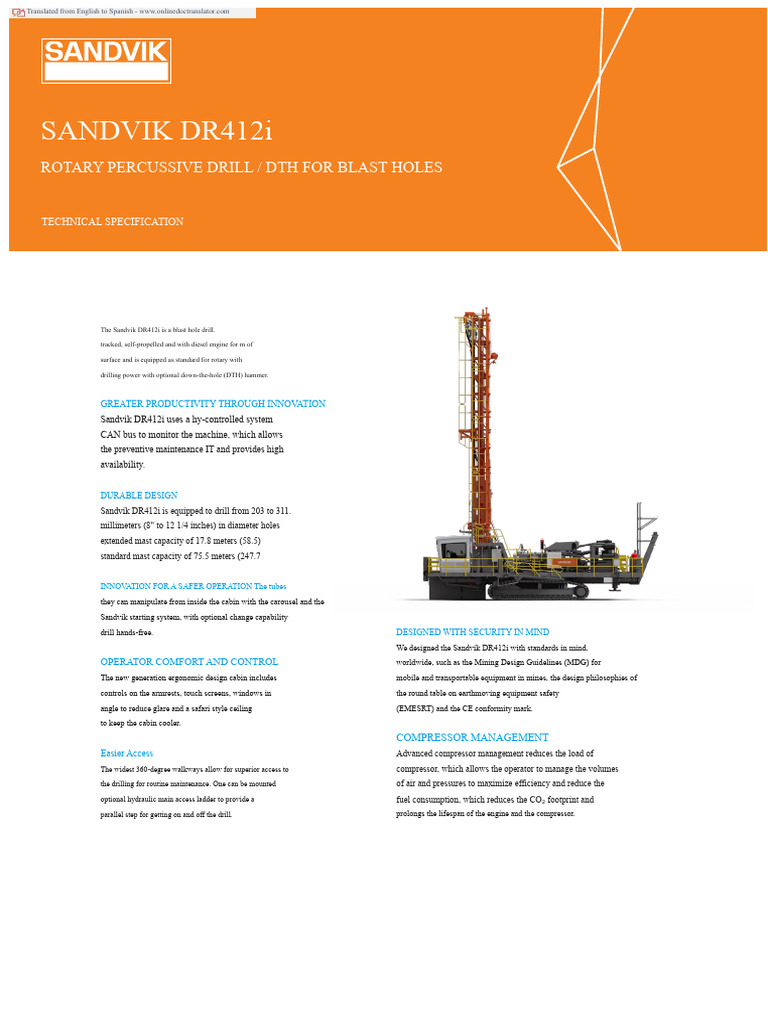 Dr412i Specification Sheet English - En.es | PDF | Foot (Unit) | Engines