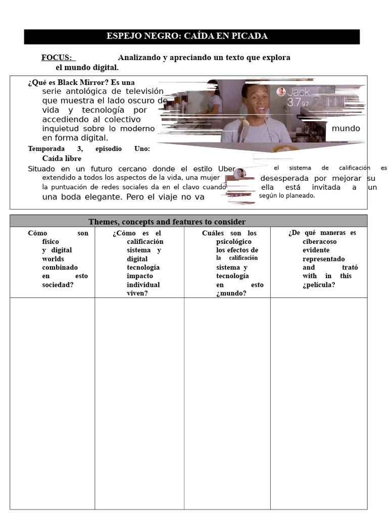 Hoja de Trabajo de Nosedive (Black Mirror) | PDF