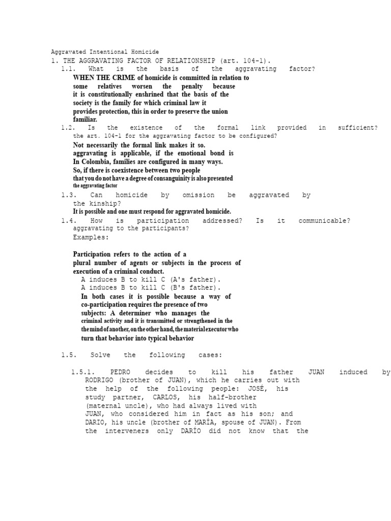 Workshop On Aggravating Factors of Homicide | PDF | Crimes | Crime ...