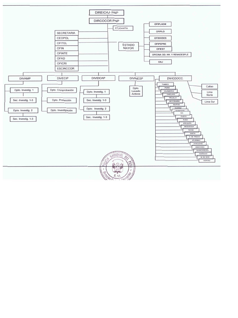 Organizational Chart Dircocor PNP | PDF