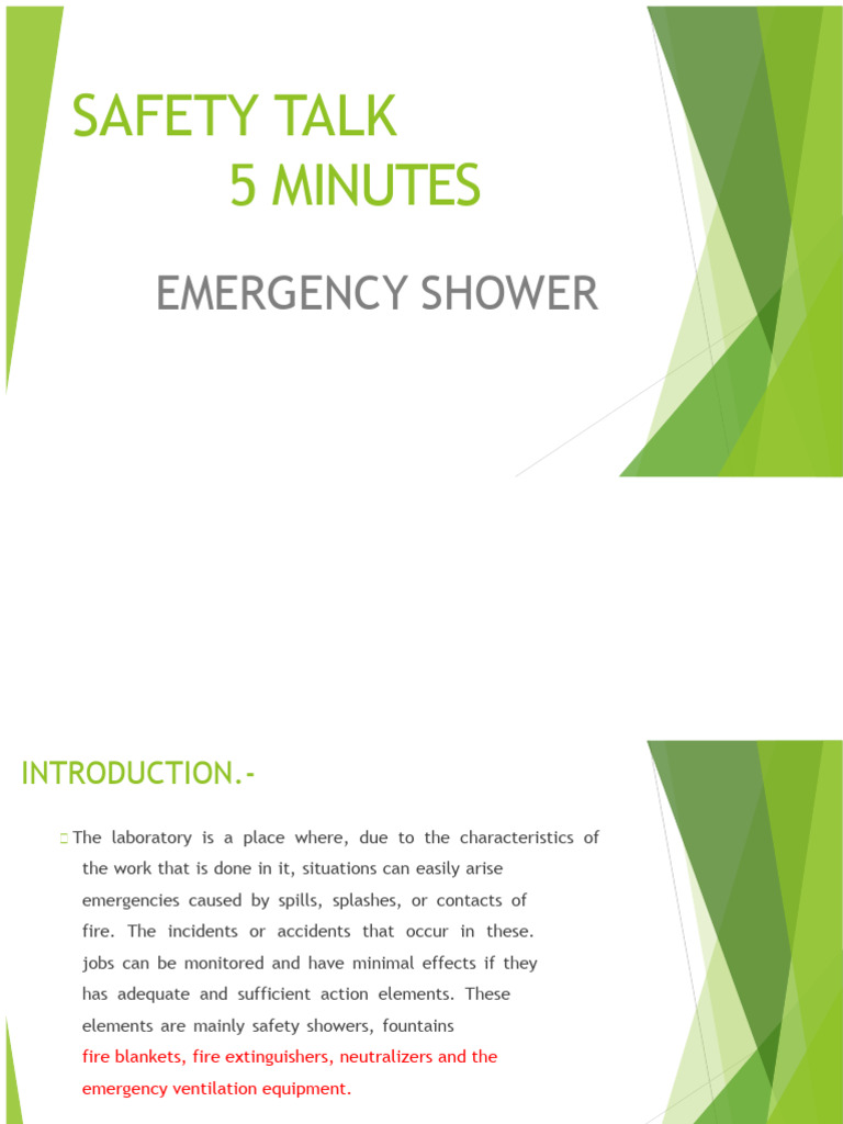Safety Talk - Emergency Shower | PDF