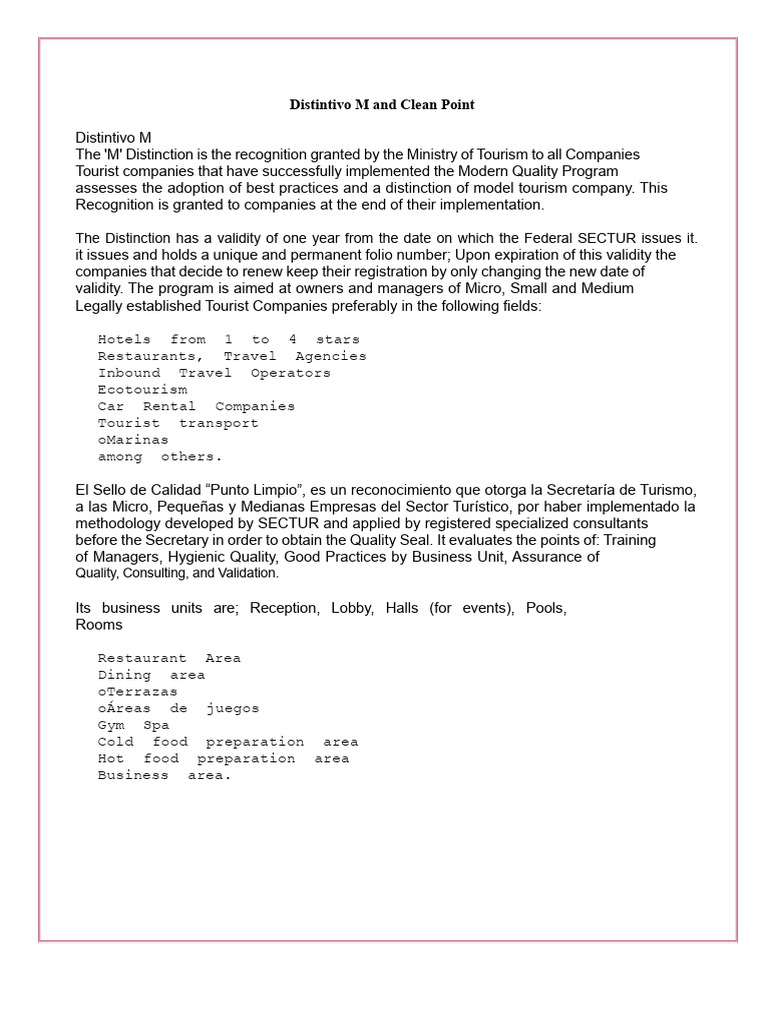 Distinctive M and Clean Point | PDF