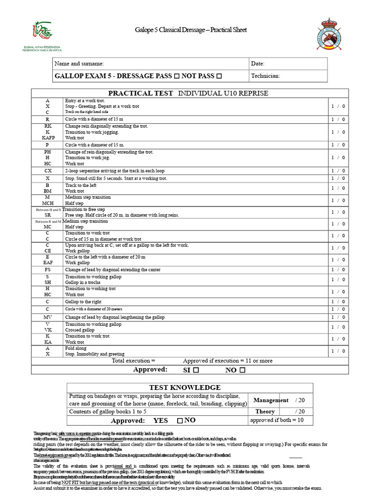 Practical Sheet Gallop 5 Training-1 | PDF | Horse Gait | Terrestrial ...