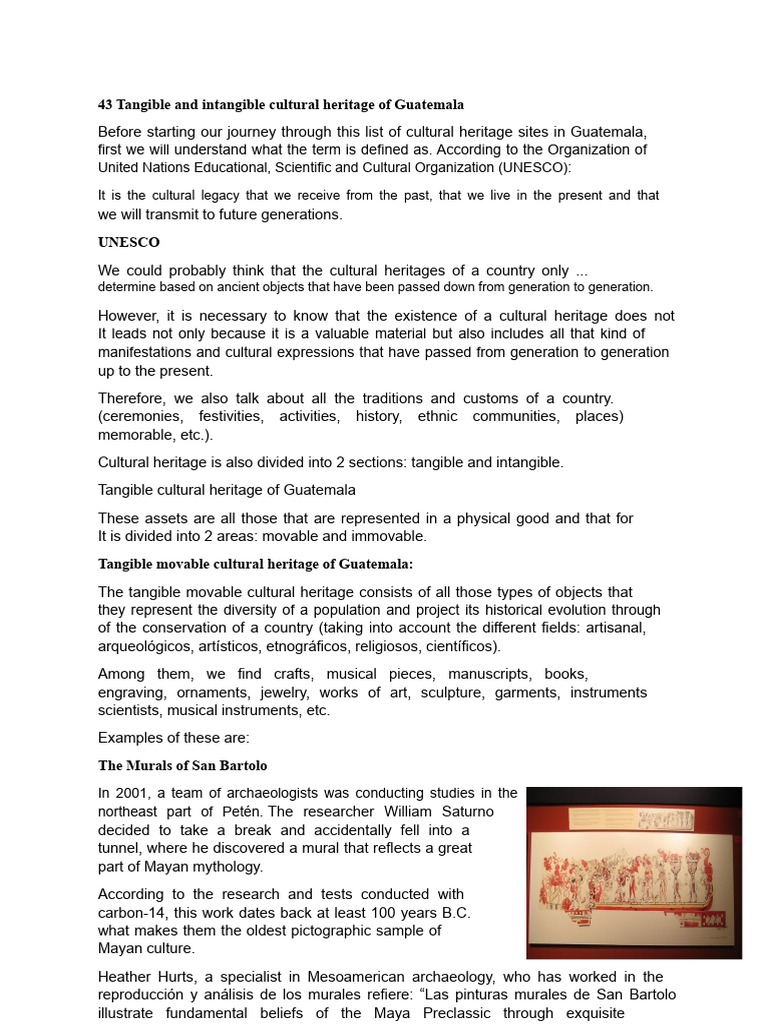 43 Tangible and Intangible Cultural Heritages of Guatemala | PDF ...