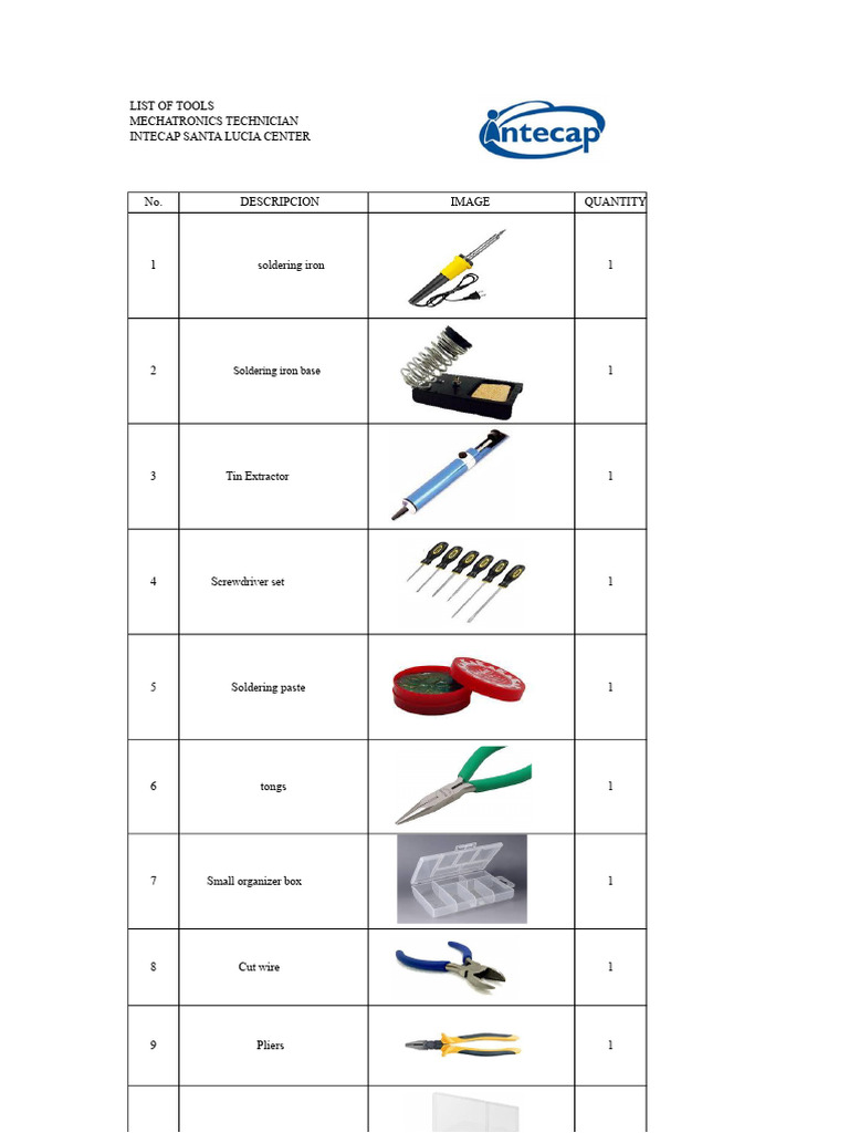 List of Mechatronic Tools | PDF