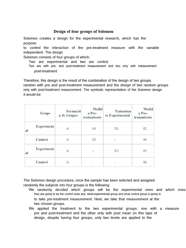 Understanding the Solomon Four-Group Design | PDF | Experiment ...