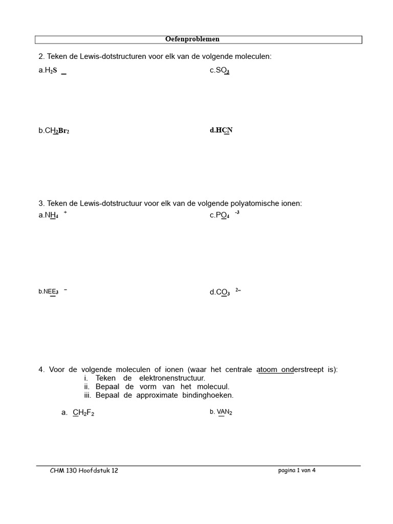 Lewisstructuur Oefenen | PDF