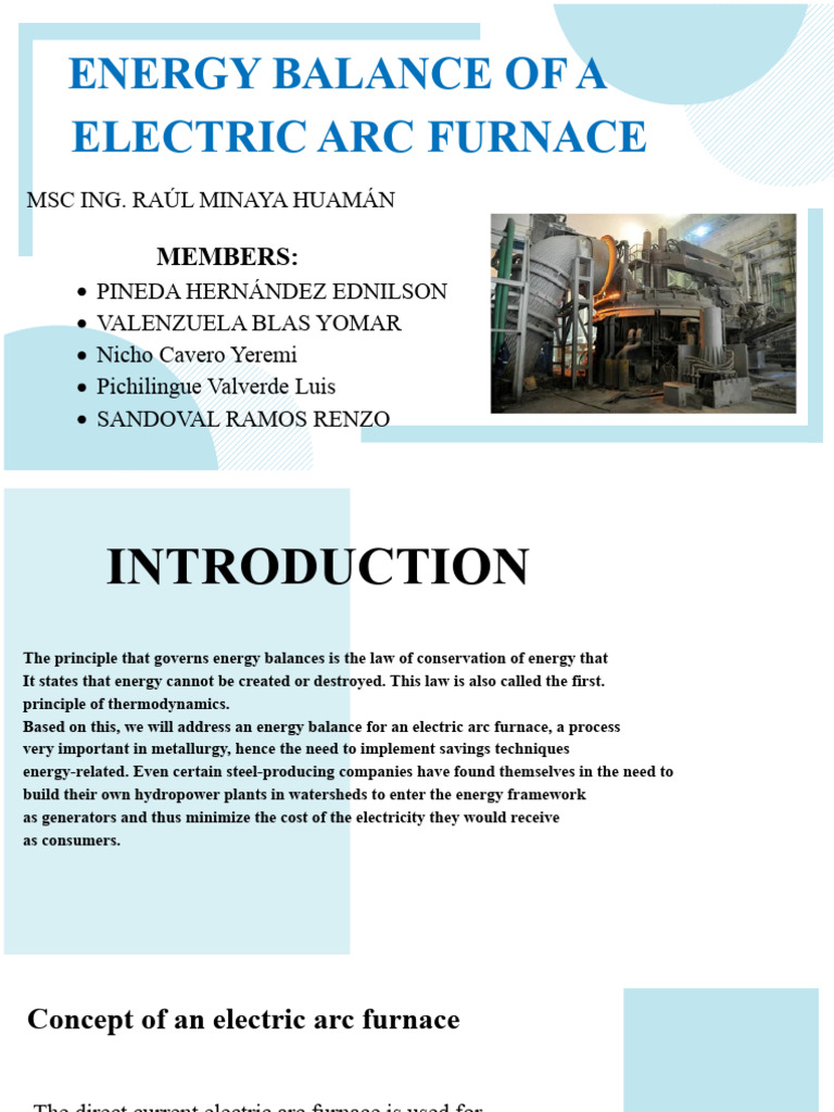 Energy Balance of An Electric Arc Furnace | PDF | Redox | Heat