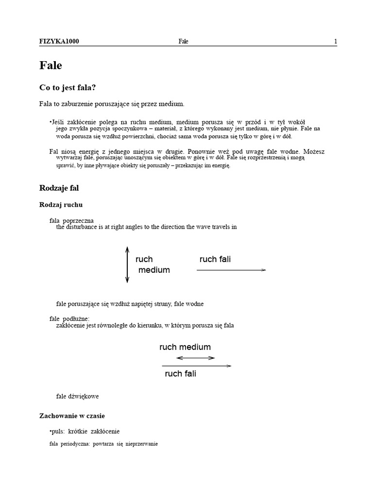 Artykuł Z Fizyki W Języku Angielskim o Falach-2 | PDF