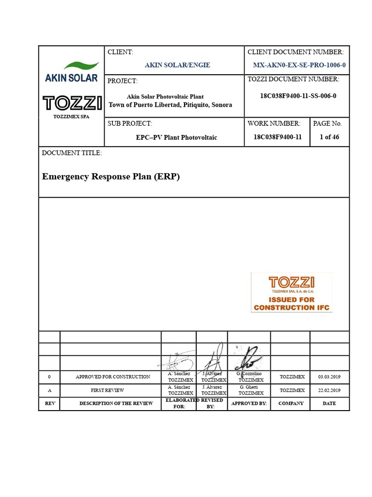 Emergency Response Plan | PDF | Occupational Safety And Health | Emergency