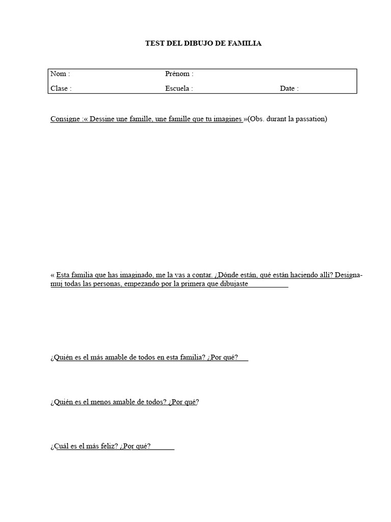 Protocolo de Entrega Del Dibujo Familiar | PDF