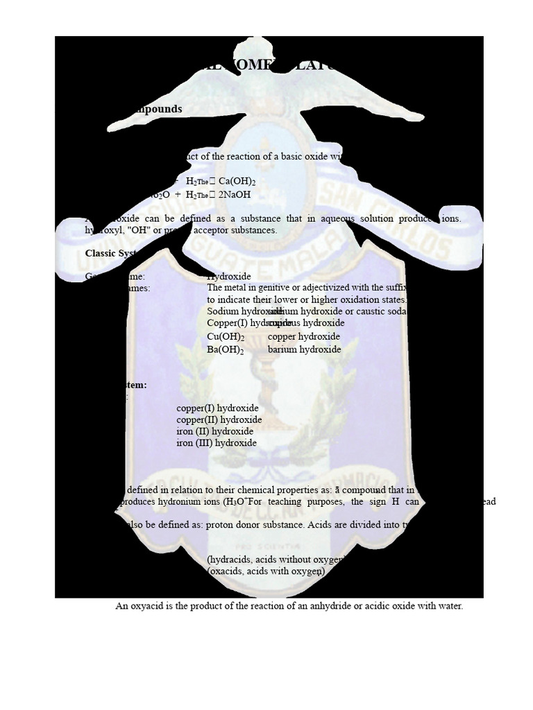 Ternary Compounds and Nomenclature Guide | PDF | Hydroxide | Salt ...