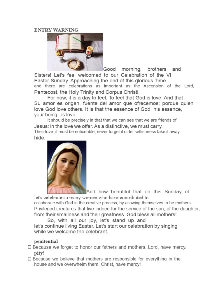 Entry Monition | PDF | Mercy | Prayer