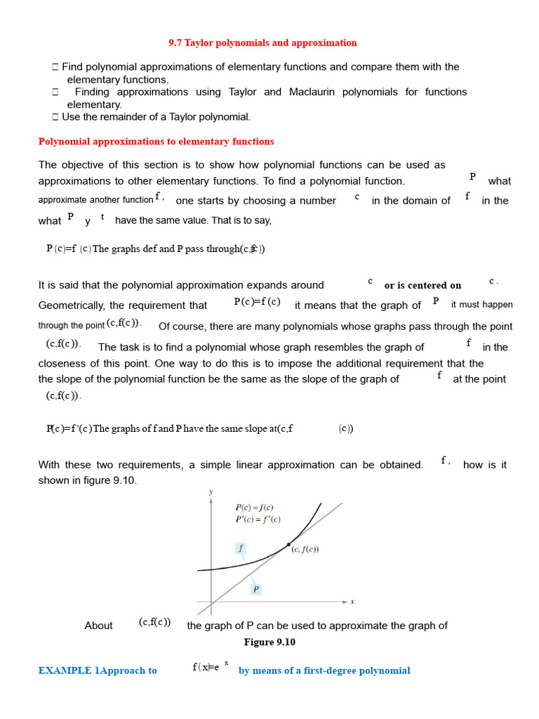 Taylor Polynomials for Function Approximation | PDF | Function ...