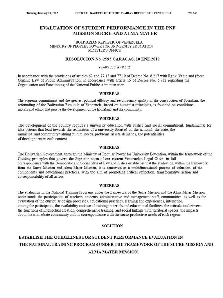 Guidelines For The Evaluation of Student Performance in The PNF ...