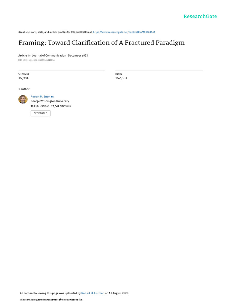 Framing Theory: A Clarification Guide | PDF | Framing (Social Sciences ...