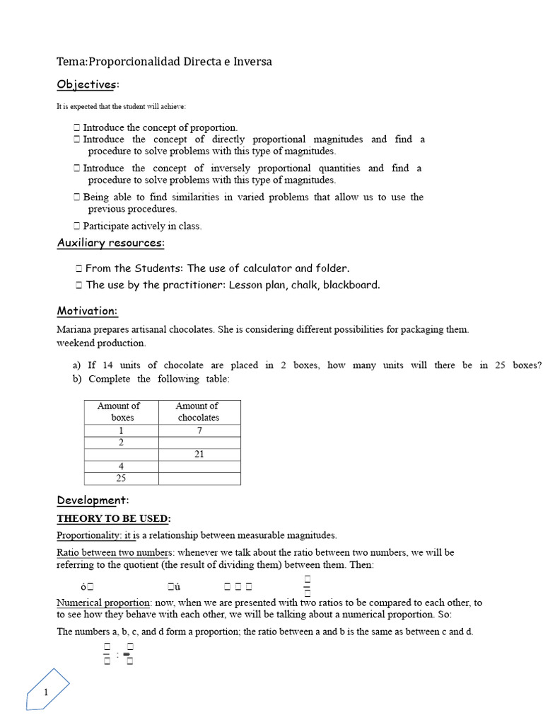 Direct and Inverse Proportionality | PDF | Ratio | Quantity