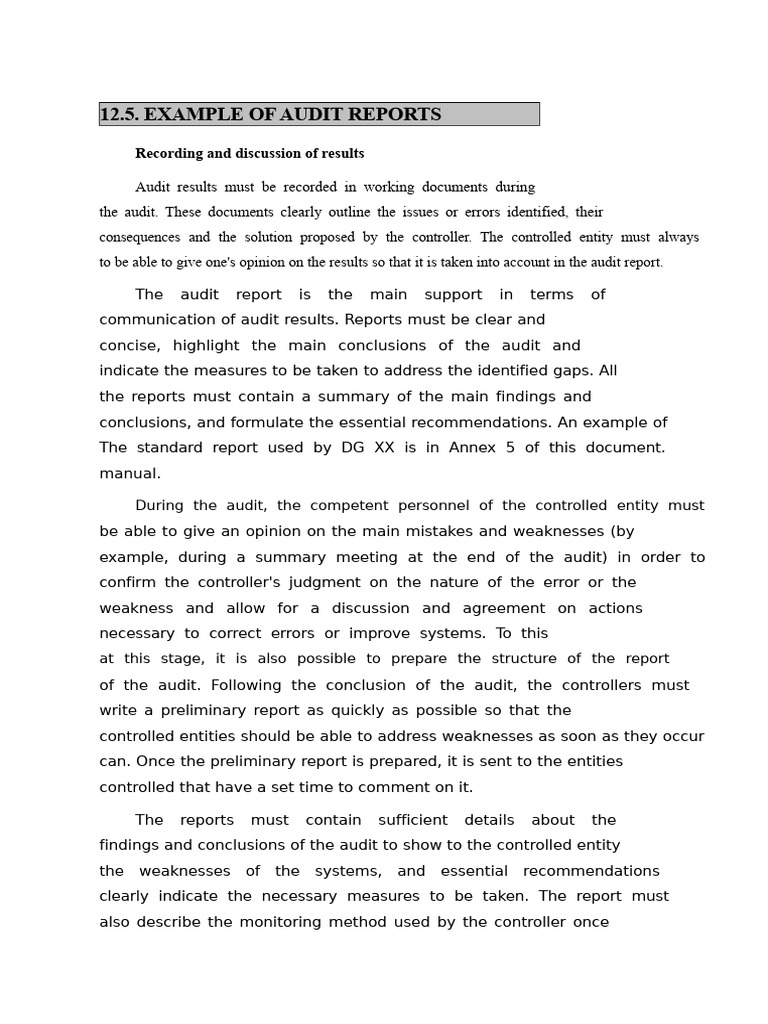 Audit Report Structure and Guidelines | PDF | Audit | Business