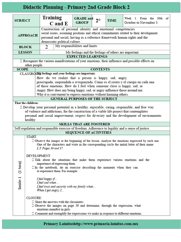 2nd Grade Plan - Block 2 Training C and E (2017-2018) | PDF | Decision ...