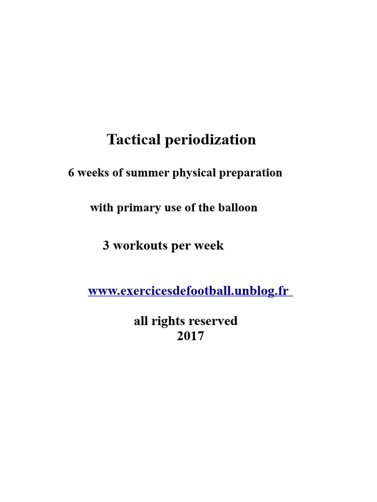Tactical Periodization | PDF | Aerobic Exercise | Forward (Association ...