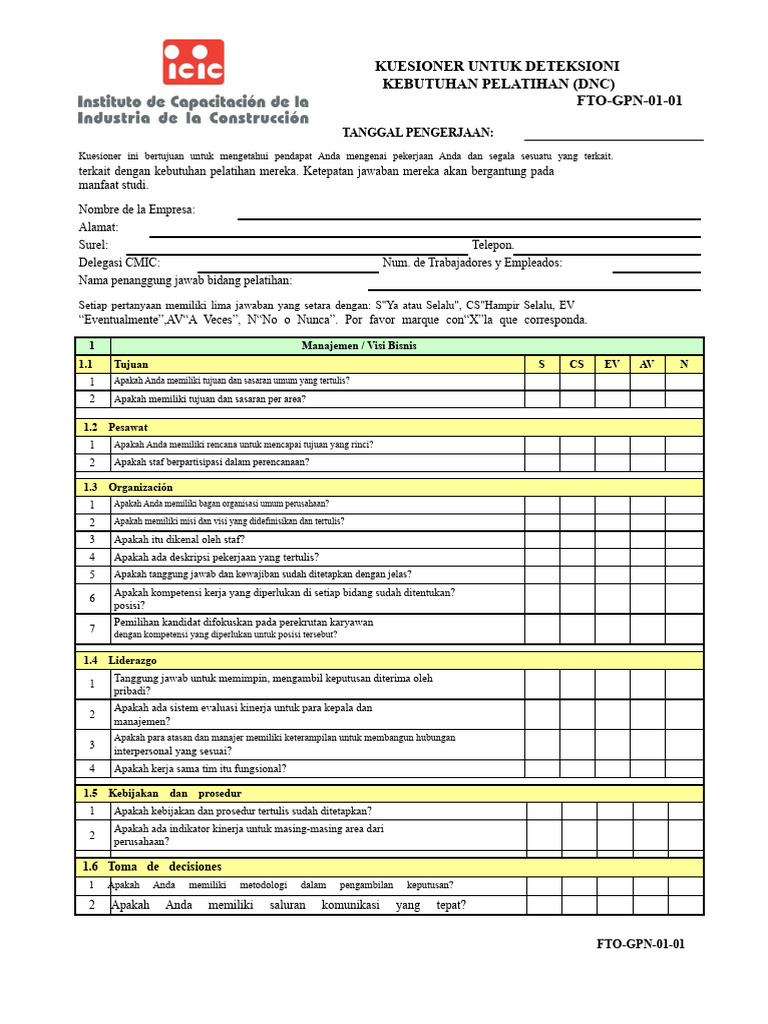 Kuesioner DNC WORD | PDF
