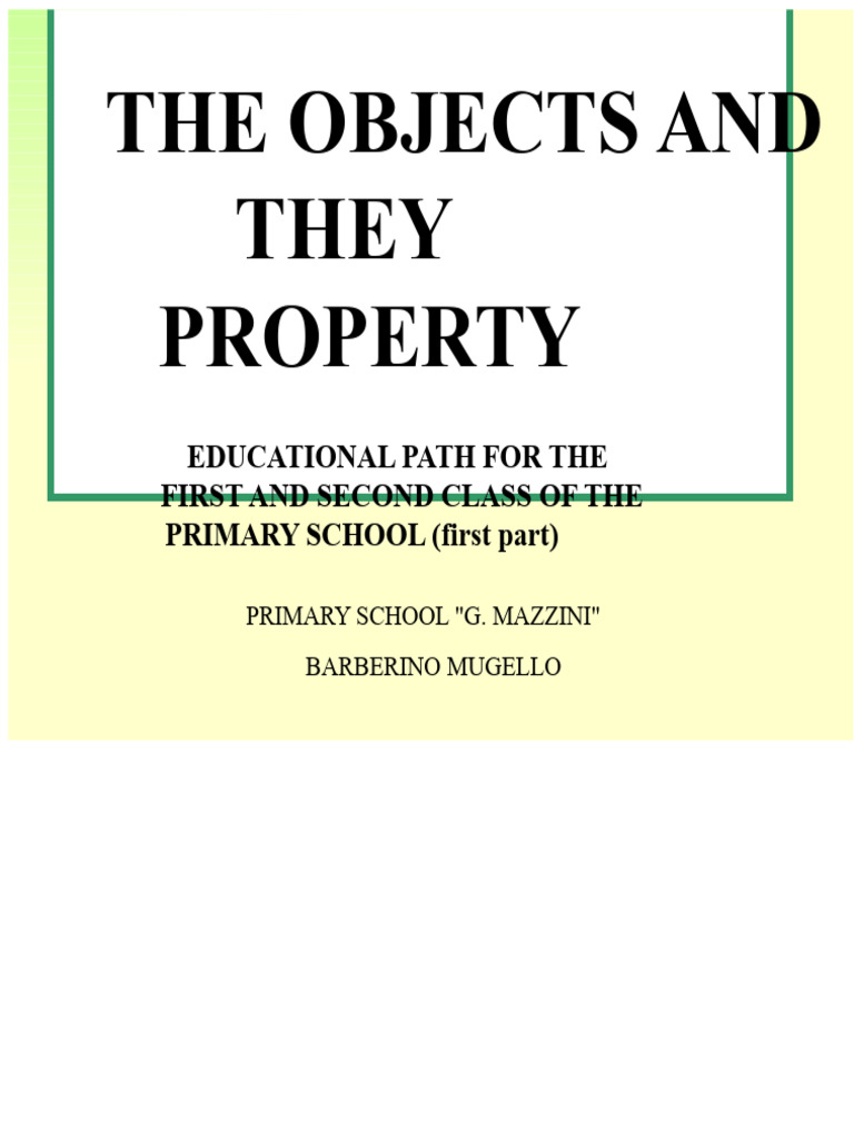 Objects and Their Properties - Part 1 | PDF | Learning