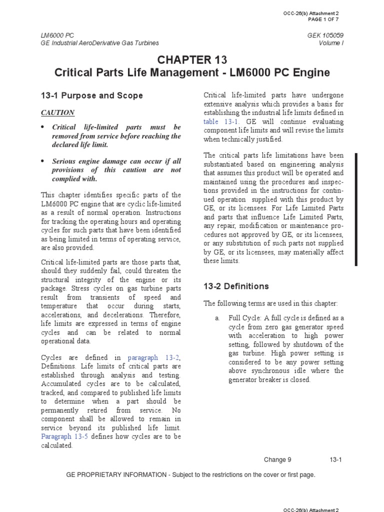 LM6000 PC Time Limited Components | PDF | Gas Turbine | Gas Compressor