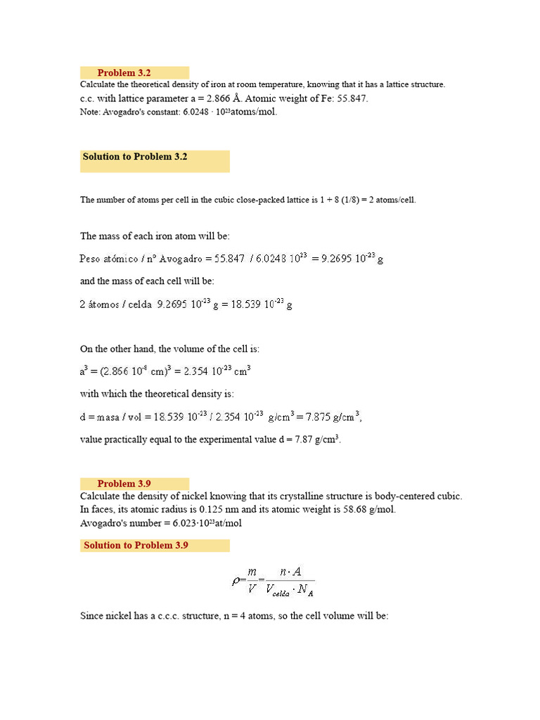 Density Problems | PDF