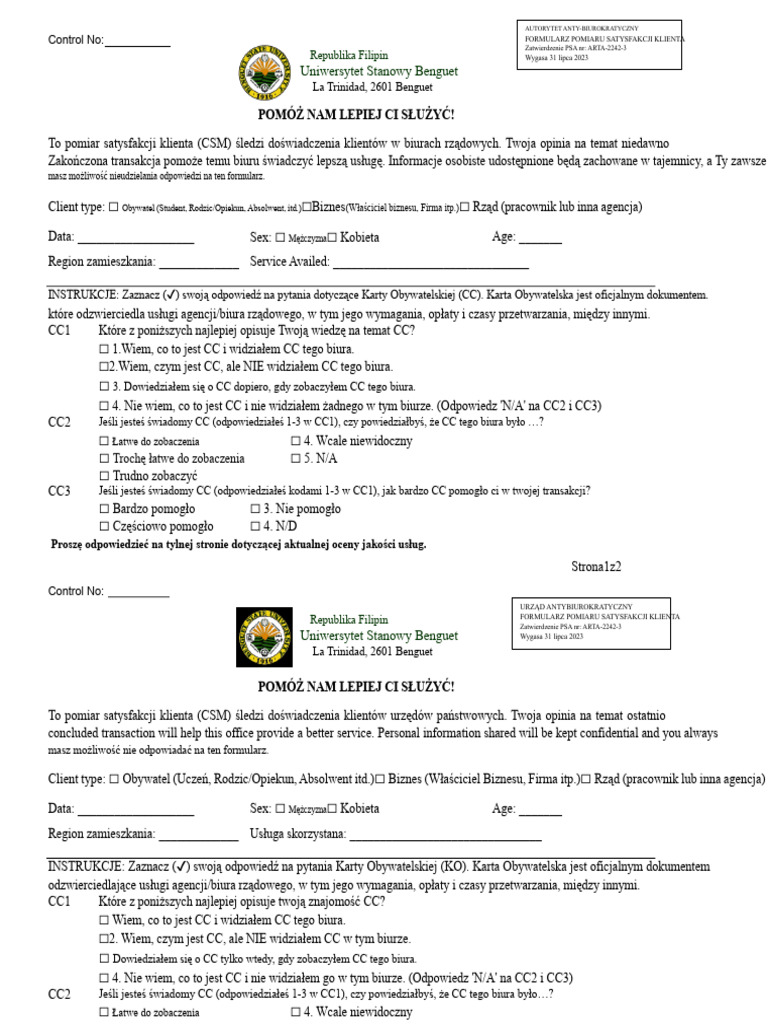 ARTA MC 2022 05 - Aneks A. Kwestionariusz CSM PDF | PDF
