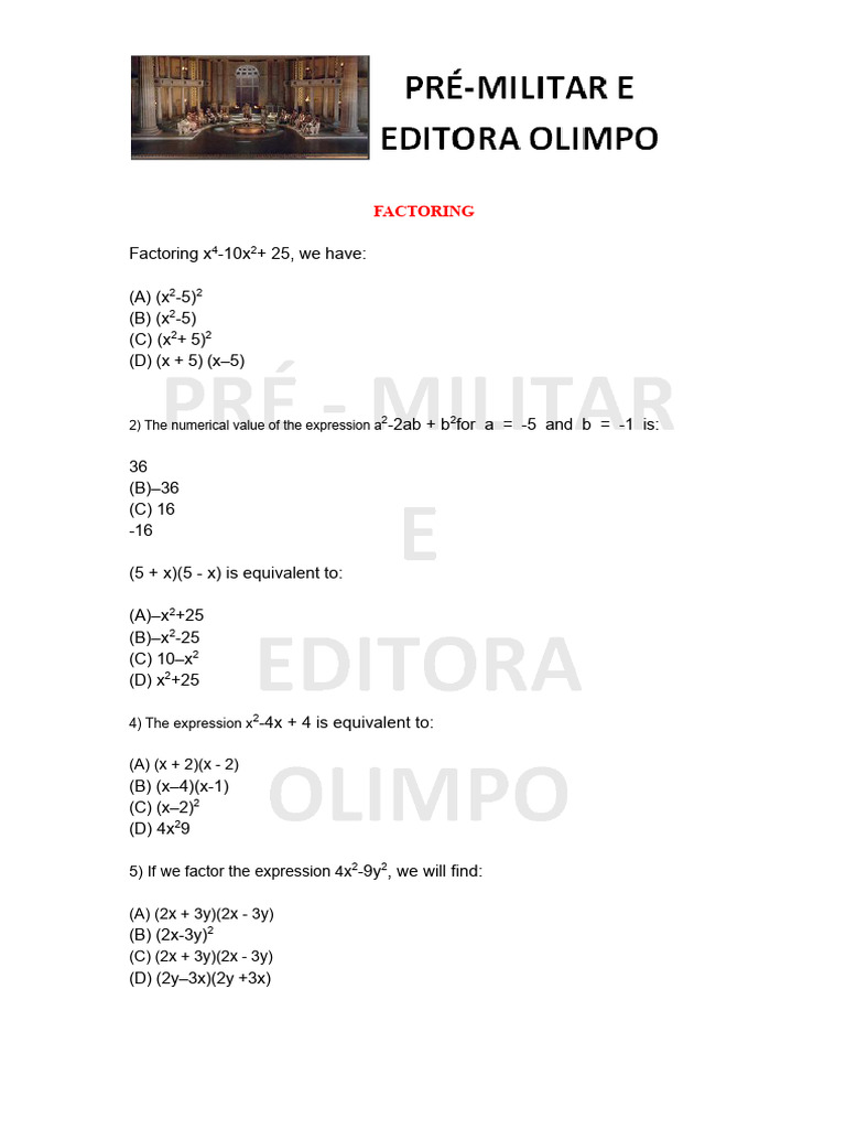 Complete Factorization Exercises | PDF | Factorization | Discrete ...