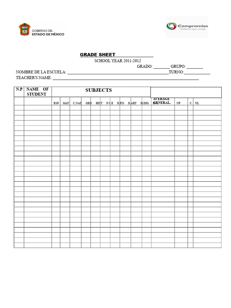Grade Sheet | PDF