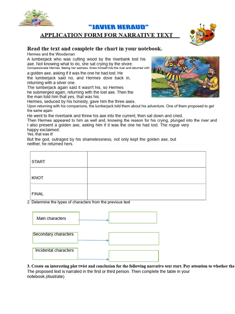 Narrative Text Application Form | PDF