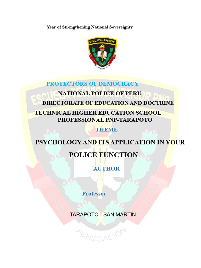 Psychology in Police Functions Explained | PDF | Psychology | Police