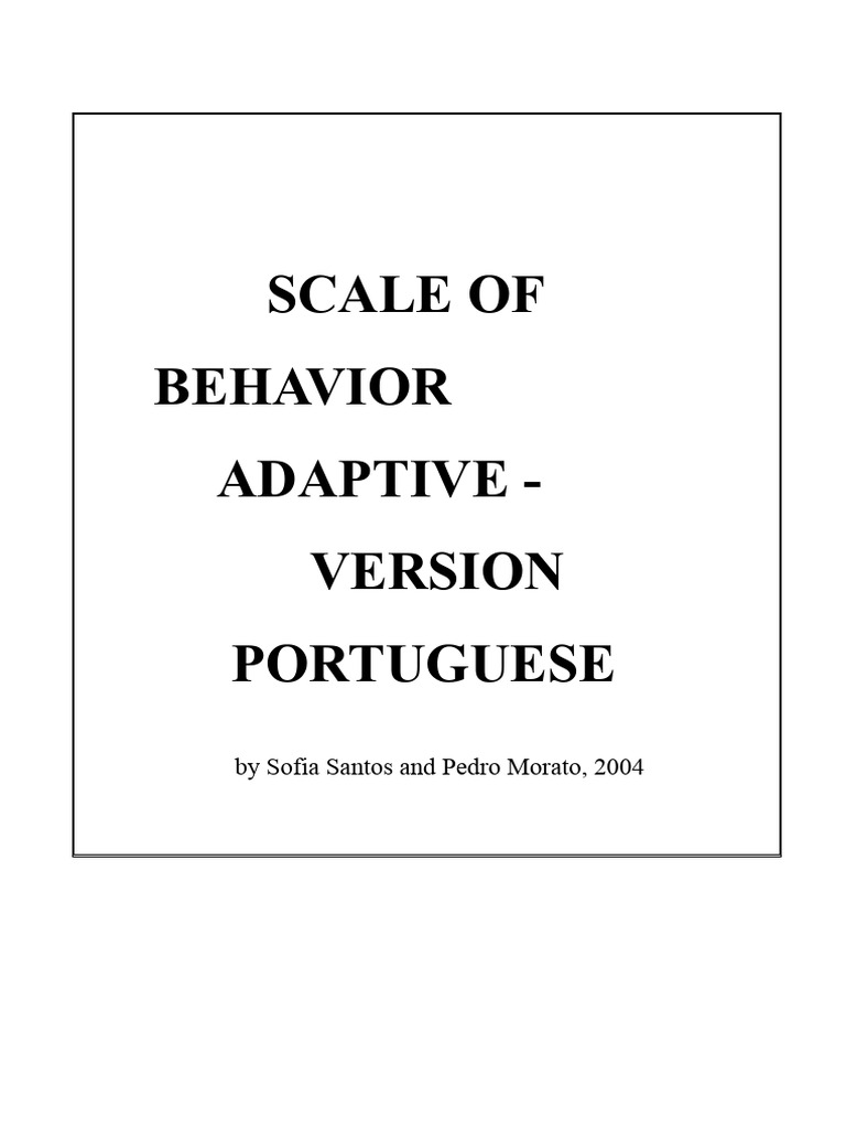 Adaptive Behavior Scale | PDF | Money | Speech