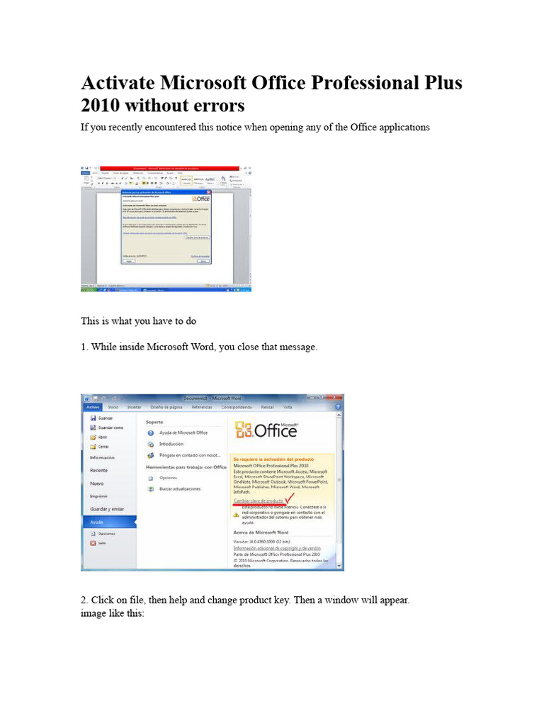 Activate Microsoft Office 2010 Easily | PDF