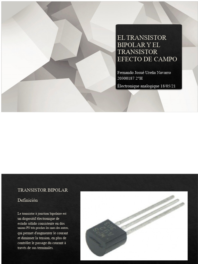 Transistors Bipolaires : Types et Fonctionnement | PDF | Transistor ...