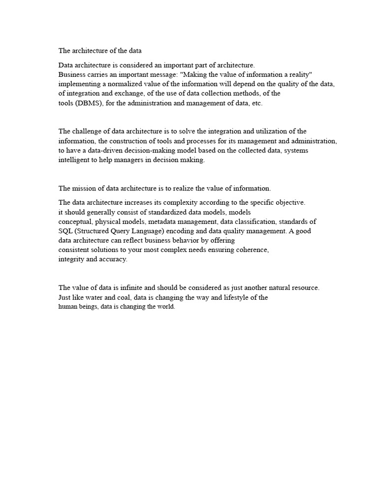 The Architecture of Data | PDF