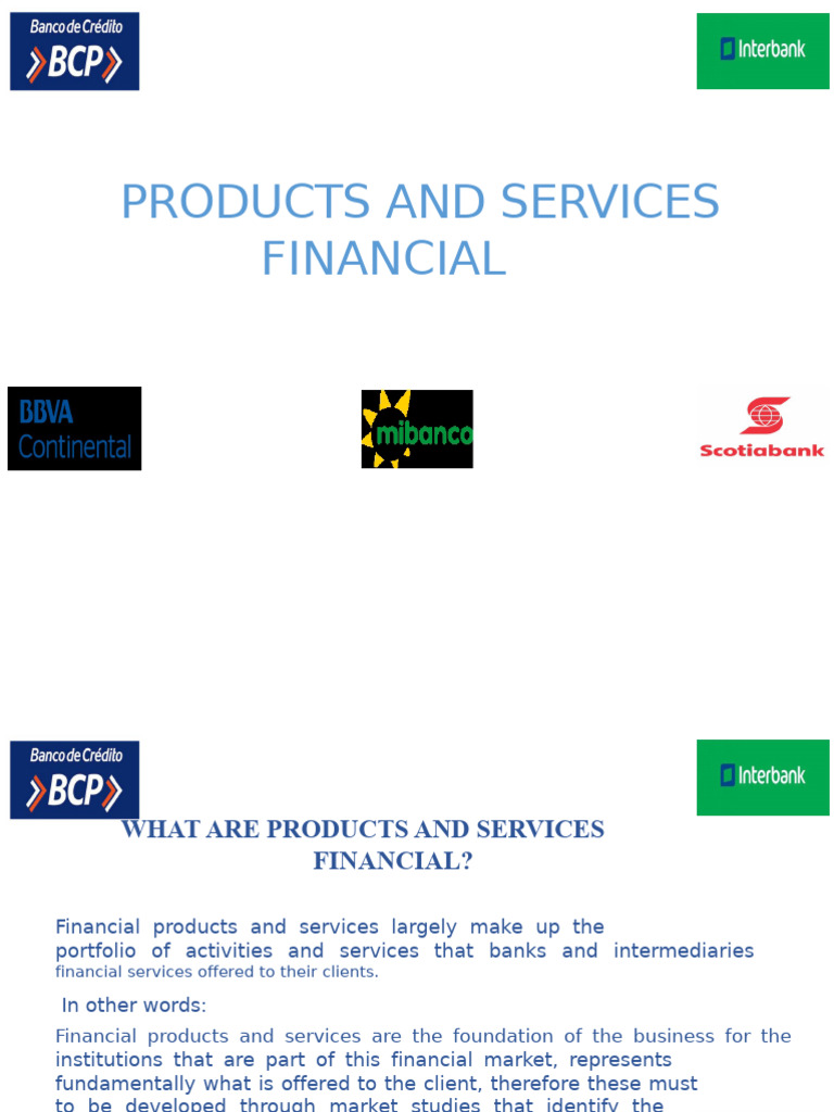 Overview of Financial Products & Services | PDF | Finance & Money ...