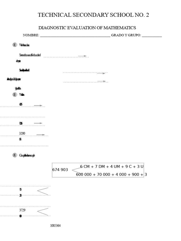 DIAGNOSTIC EXAMINATION MATHEMATICS SECONDARY | PDF | Mathematics | Numbers