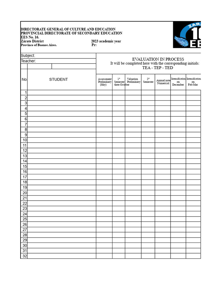 2023 Blank Grading Sheet | PDF