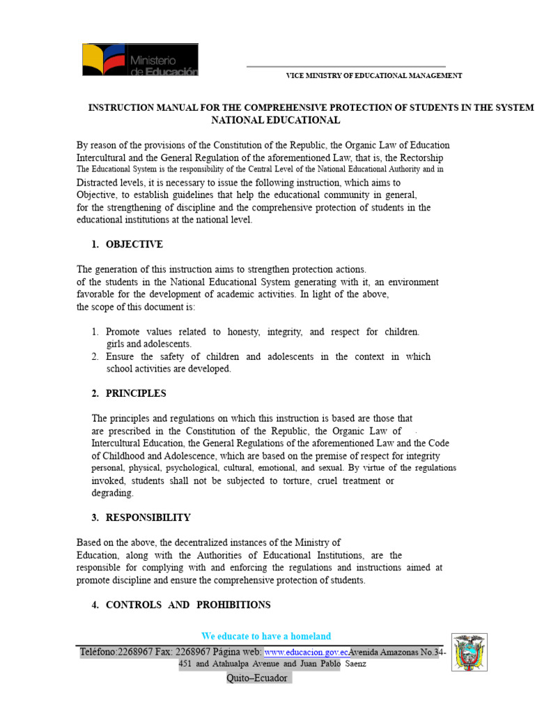 Comprehensive Protection Plan Instructions For Students 2 | PDF ...